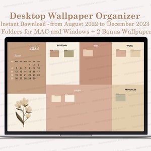 Desktop Wallpaper Organizer Calendar 2023 Mac and Windows - Etsy