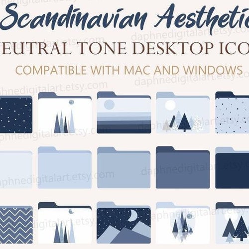 Blue Desktop Folder Icons for Mac Aesthetic Desktop Folder - Etsy