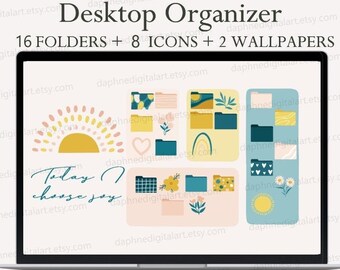 Desktop Icons Mac Folder Icons Ocean Sky Blue Wallpaper - Etsy Canada