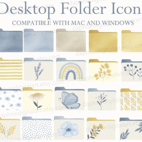 Boho Desktop Folder Icons for Mac Desktop Folder Icons - Etsy