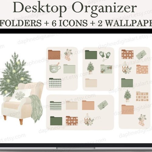 EDITABLE Desktop Organizer Wallpaper Folder Icons Pastel - Etsy