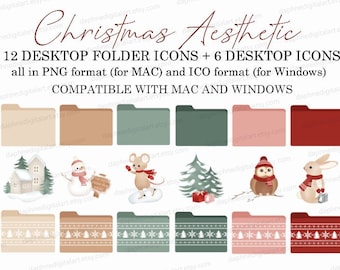 Boho Neutral Desktop Folder Icons for Mac & Windows Aesthetic - Etsy