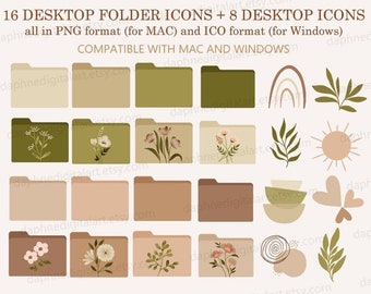 Desktop Folder Icons for Mac, Desktop Folder Icons, Aesthetic Desktop ...