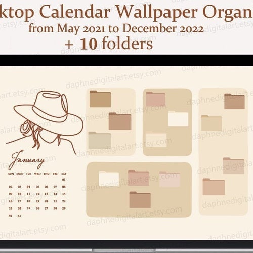 Desktop Wallpaper Organizer With Calendar 2021 2022 Mac | Etsy