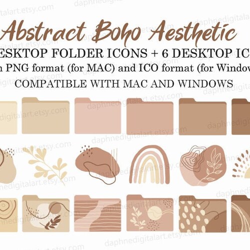 Boho Desktop Folder Icons for Mac Desktop Folder Icons - Etsy