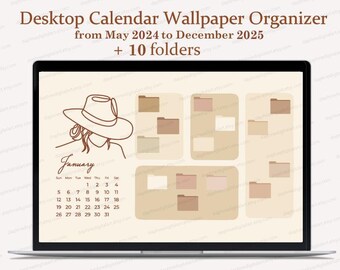 WILDFLOWERS Themed Desktop Organizer Wallpaper 2024 2025 With Folder ...