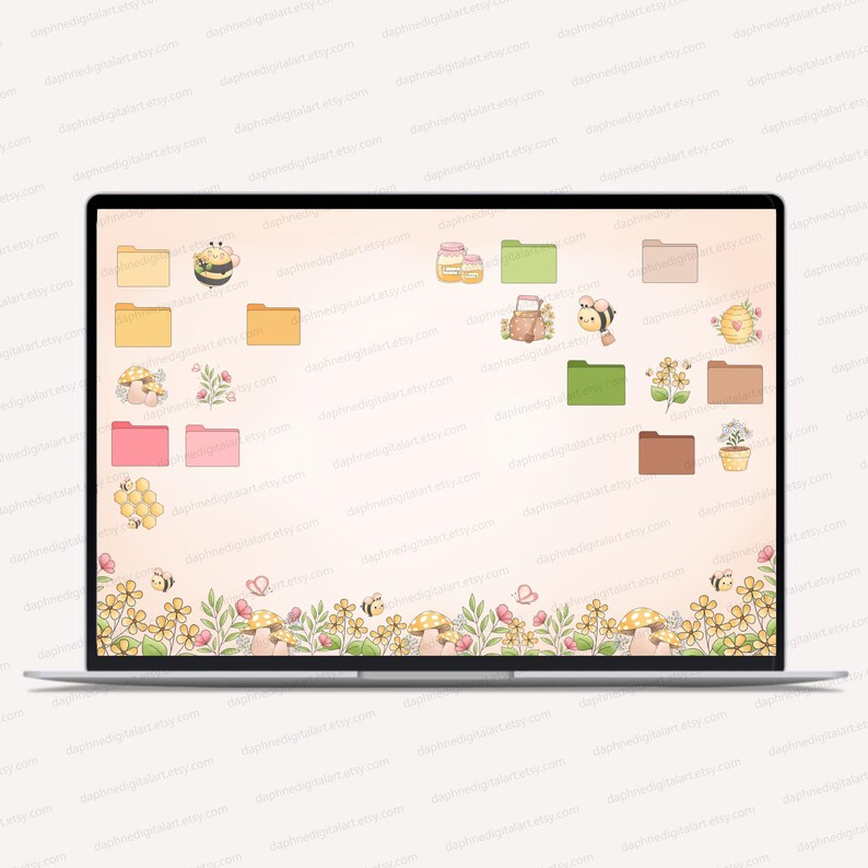 Windows & MAC Honey Bee Desktop Wallpaper Cute Kawaii Desktop Icons ...