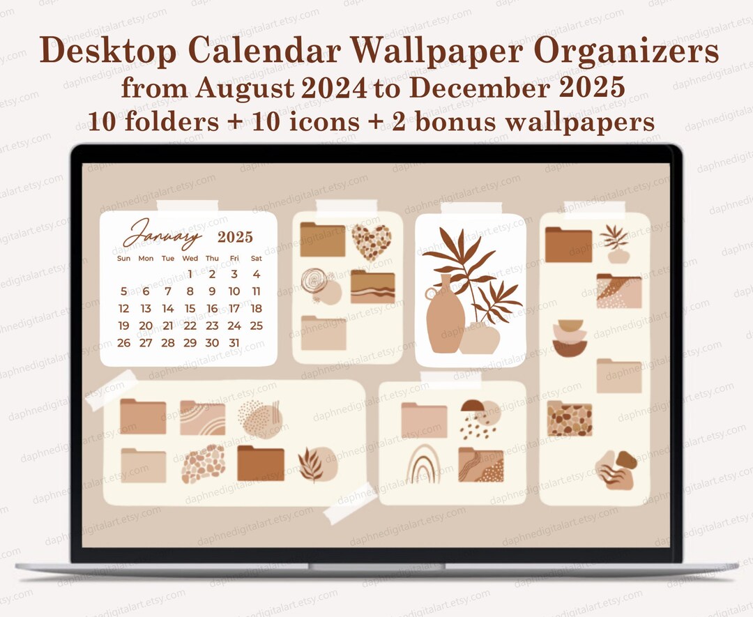 Desktop Icons, Desktop Wallpaper Organizer Calendar 2024 2025 Computer ...