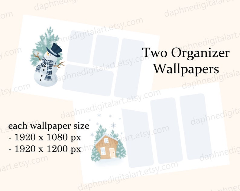 Christmas Desktop Icons Winter Desktop Wallpaper Organizer | Etsy