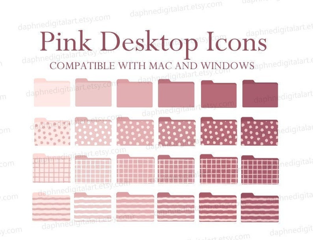 Desktop Icons Pink, Desktop Folder Icons , MacBook Folder Icons, Mac ...