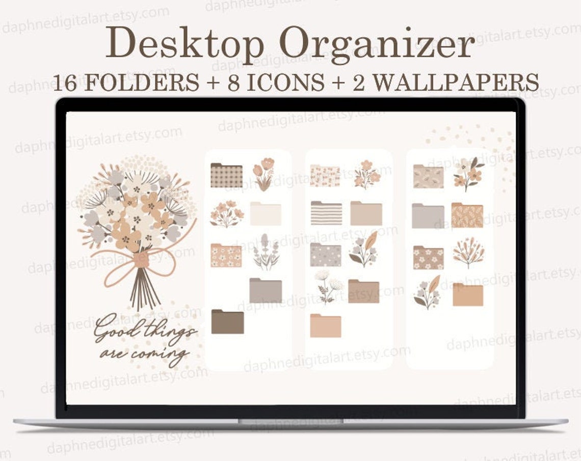 Plant Desktop Organizer Wallpaper Wallpaper Aesthetic - Etsy