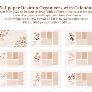 Desktop Wallpaper Organizer With Calendar 2023 Mac Windows - Etsy