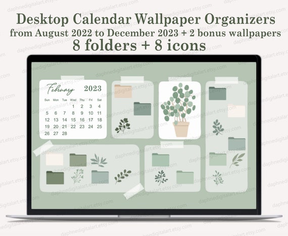Desktop Wallpaper Organizer Calendar 2022 2023 Mac and - Etsy Australia