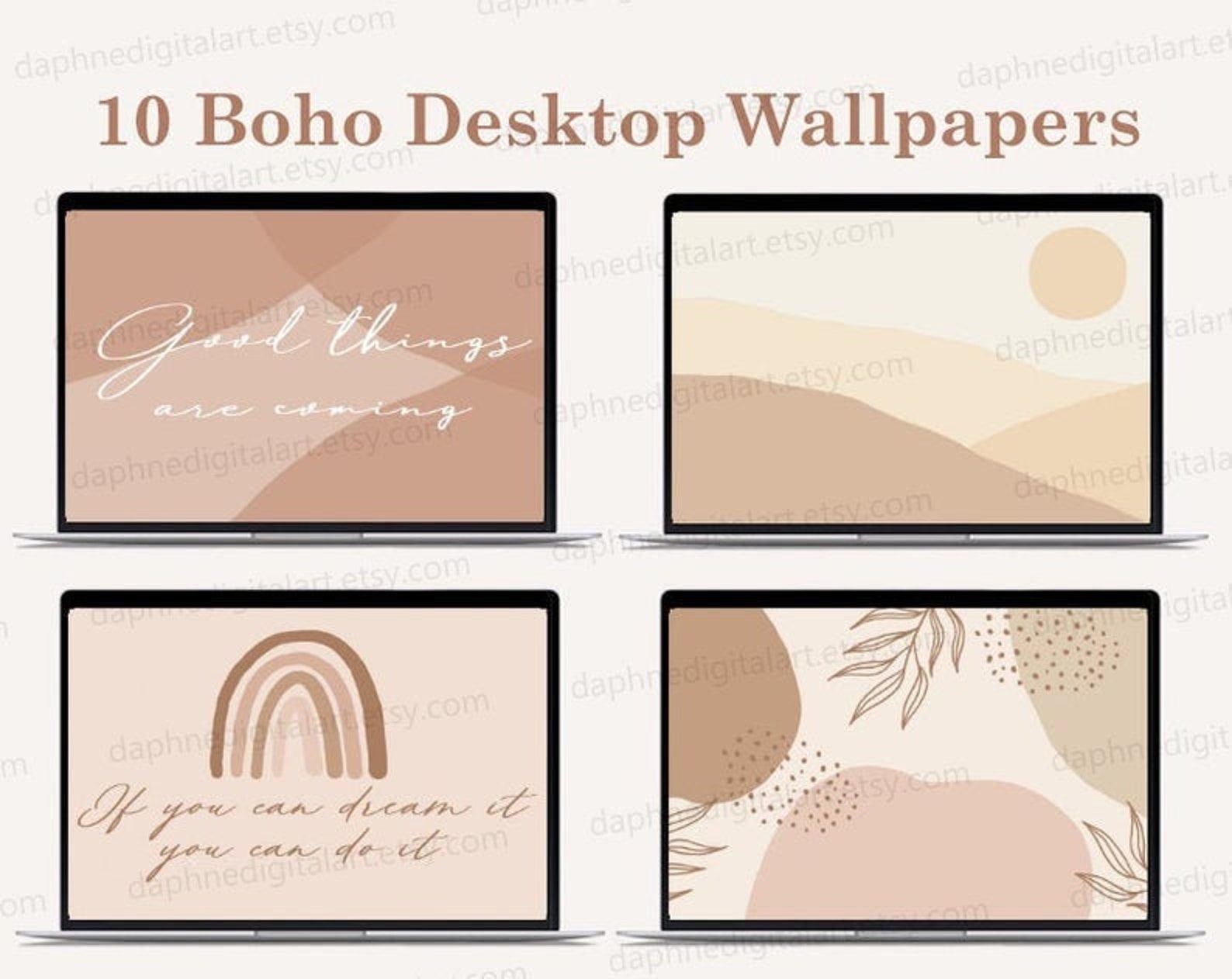 10 Boho Desktop Wallpapers Pink Digital Wallpapers Digital - Etsy