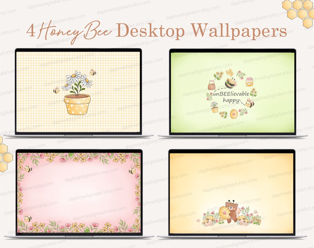 Cute Desktop Wallpapers, Kawaii Computer Background, Honey Bee Laptop ...