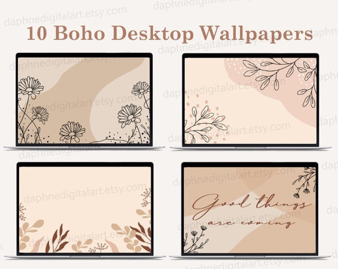 10 Boho Desktop Wallpapers, Pink Digital Wallpapers, Digital Laptop ...