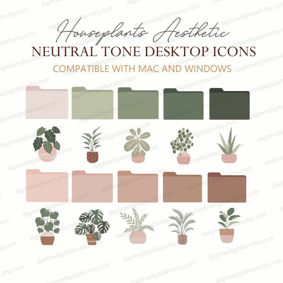 Desktop Icons , Boho Desktop Folder Icons , MacBook Folder Icons, Mac ...