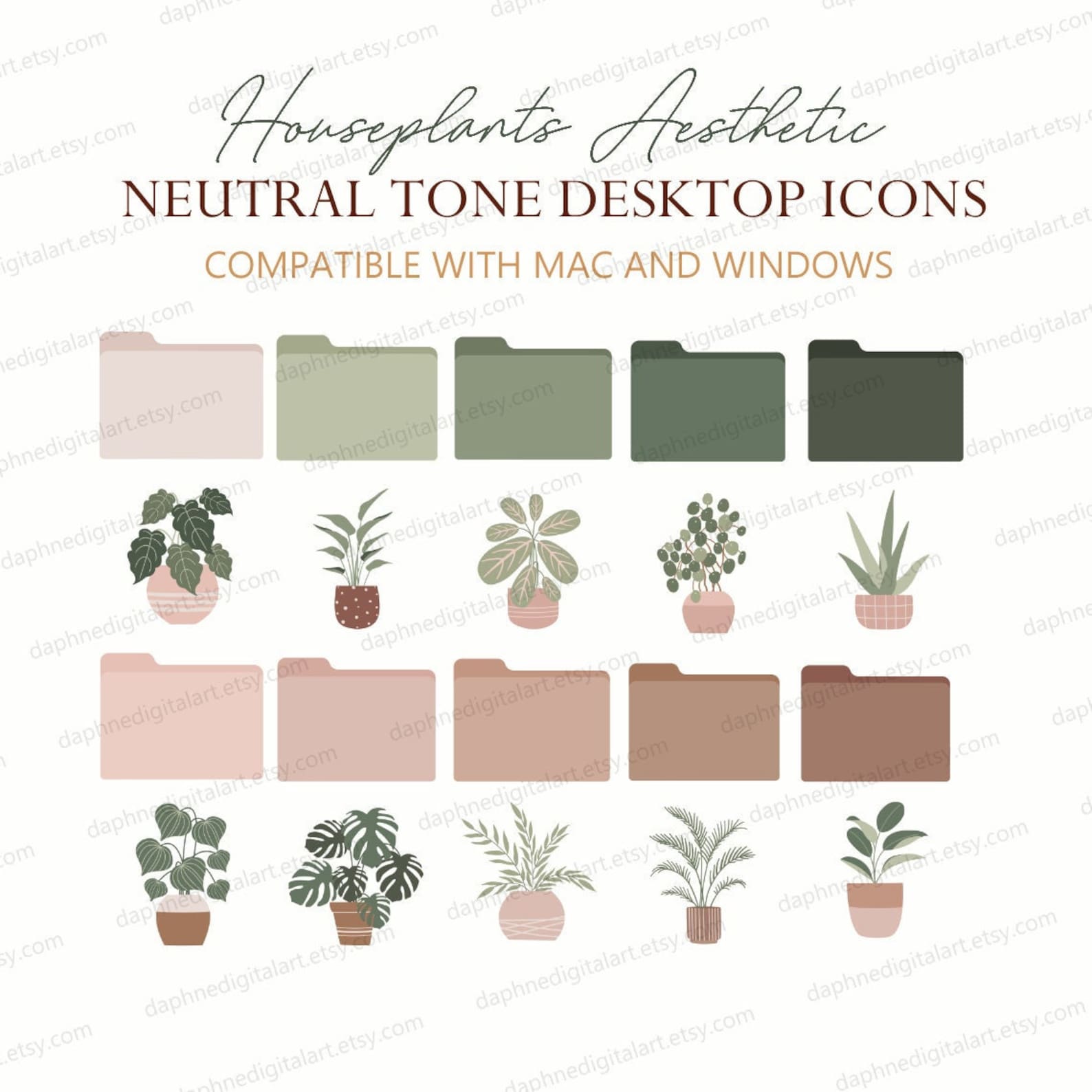 Desktop Icons , Boho Desktop Folder Icons , MacBook Folder Icons, Mac ...