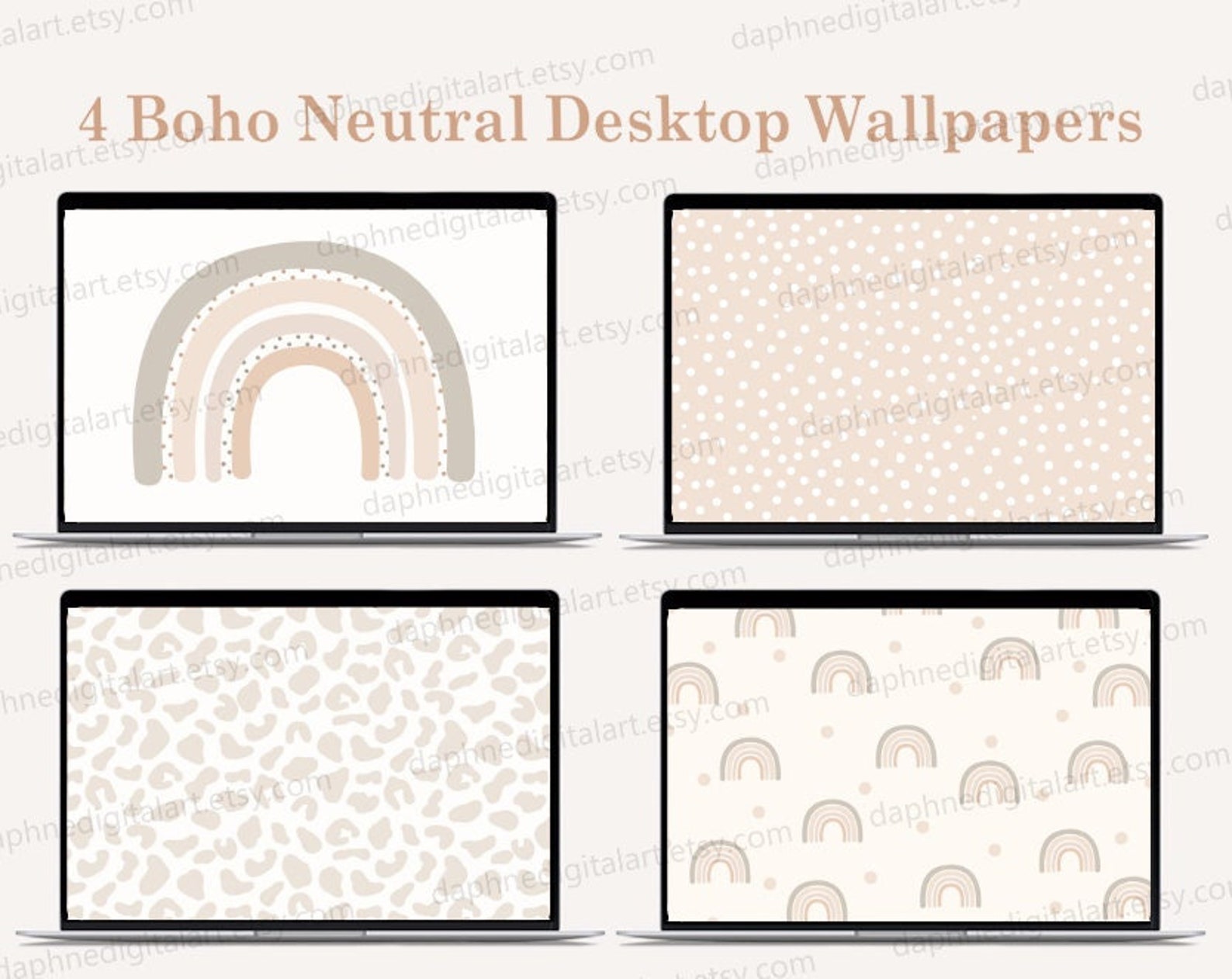 Neutral Desktop Wallpapers, Boho Digital Wallpapers, Leopard Laptop ...