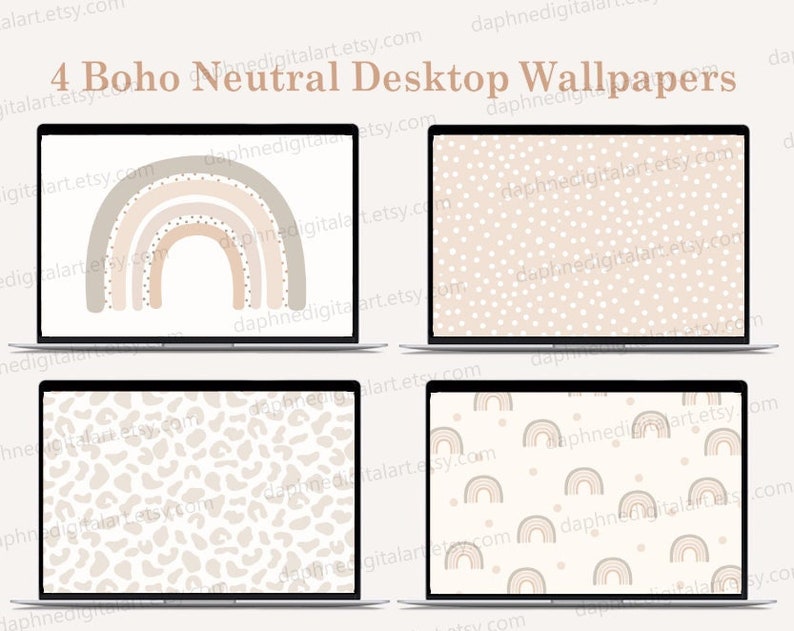 Neutral Desktop Wallpapers, Boho Digital Wallpapers, Leopard Laptop ...