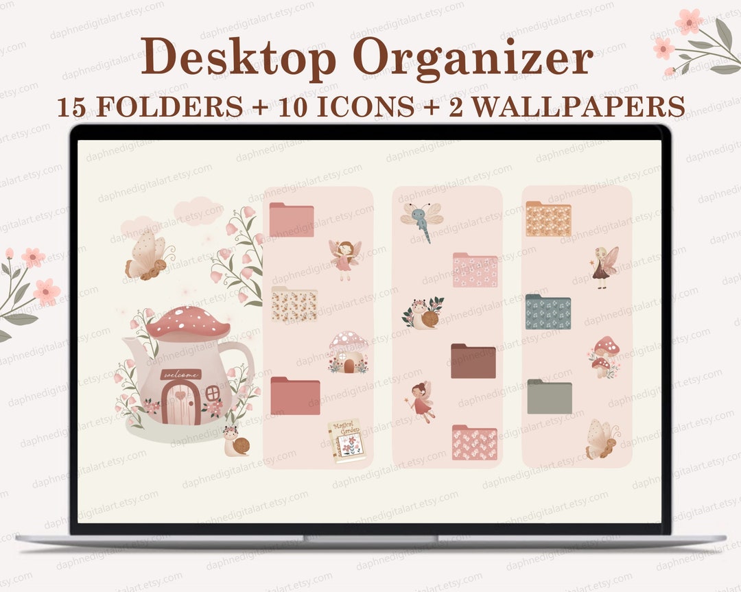 Desktop Icons Cottagecore Desktop Folder Icons for MAC & Windows ...