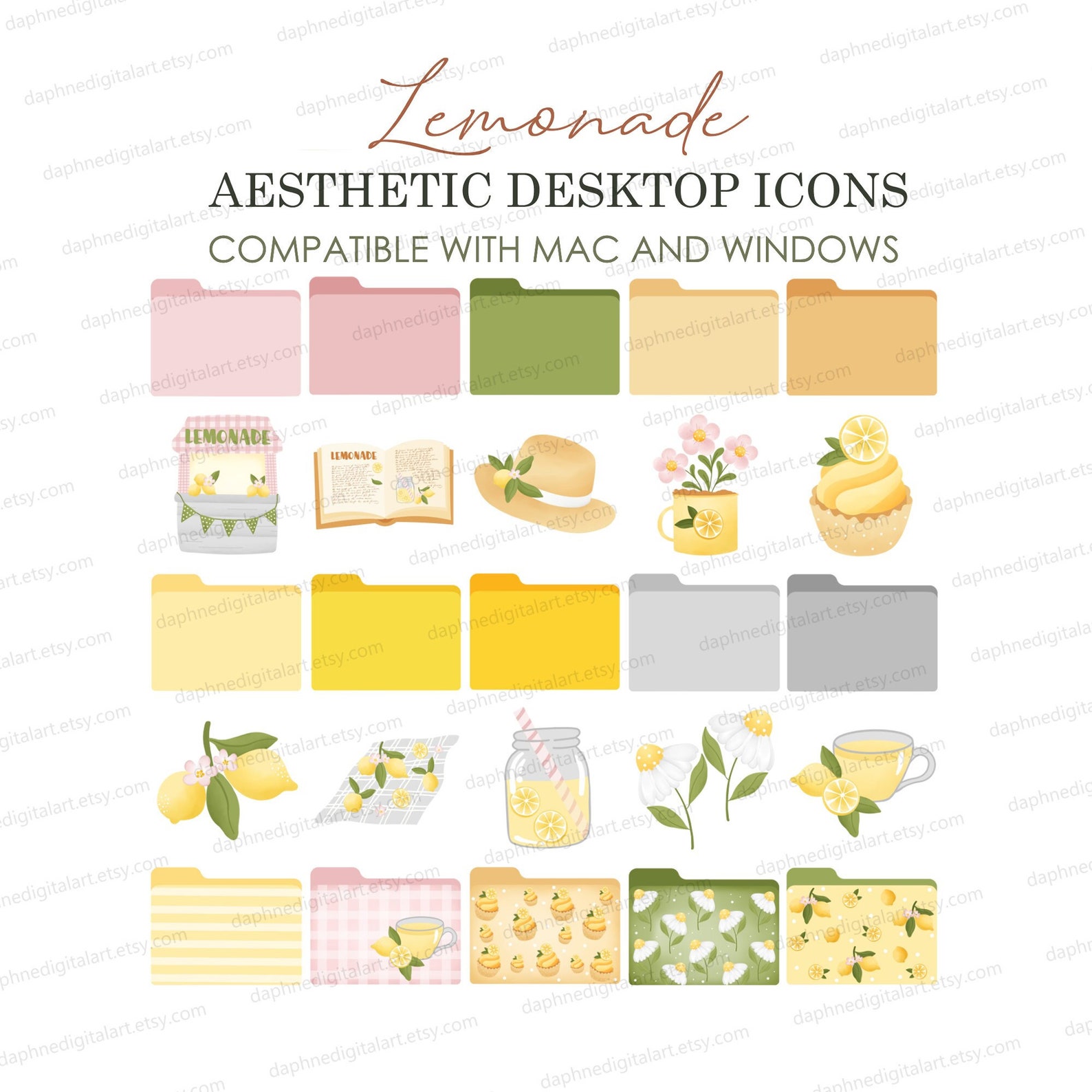 Desktop Folder Icons for Mac & Windows, Desktop Icons, Computer File ...