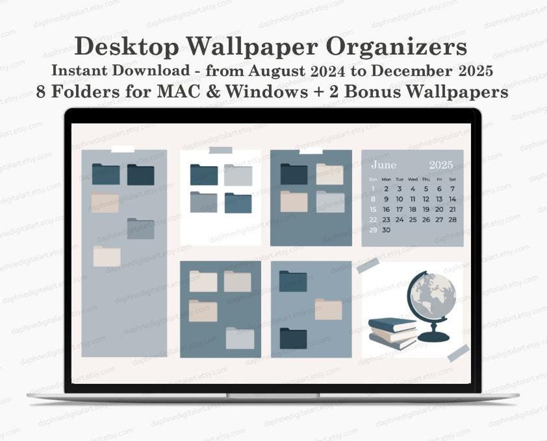 Desktop Wallpaper Organizer 2025 Calendar Computer, Desktop Folder ...