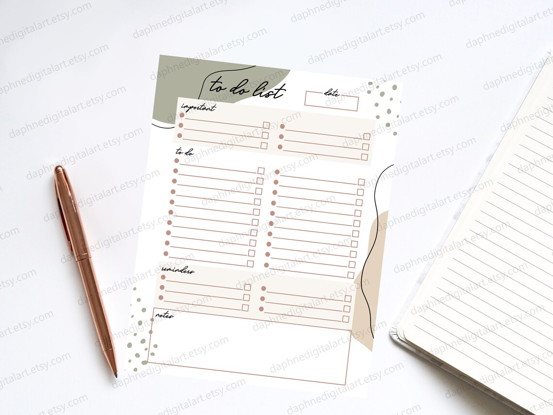 Minimalist Daily to Do List Printable Instant Download Daily - Etsy