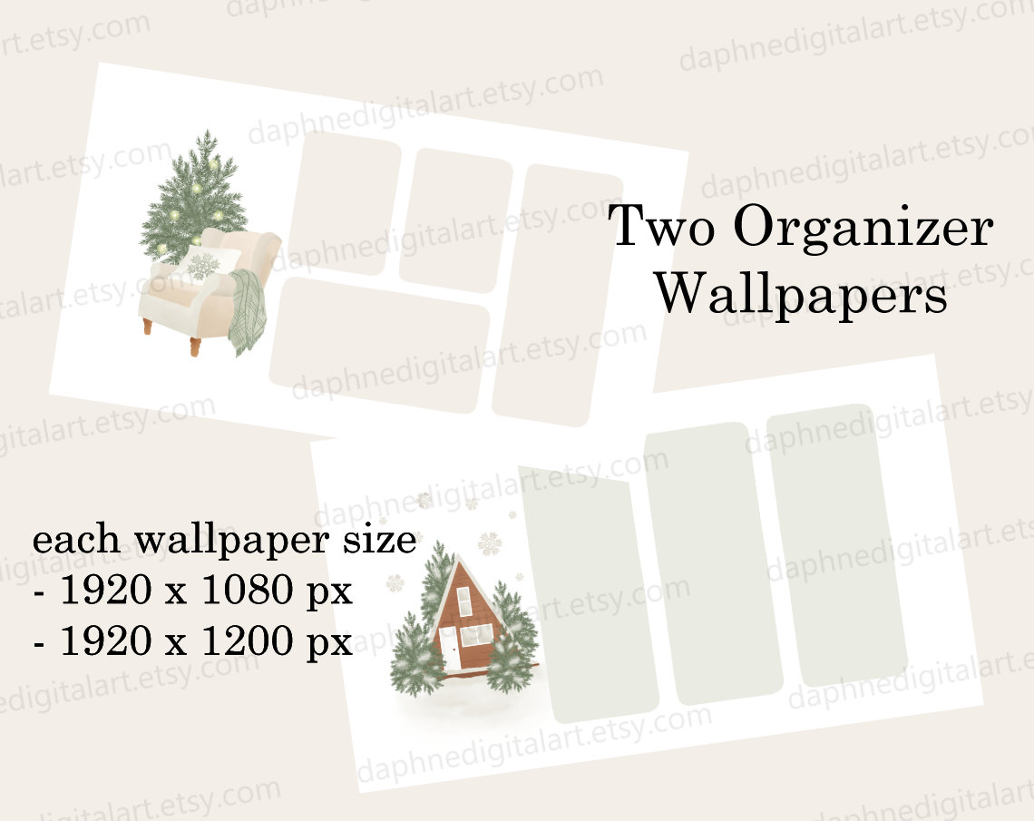 Christmas Desktop Icons Winter Desktop Wallpaper Organizer - Etsy