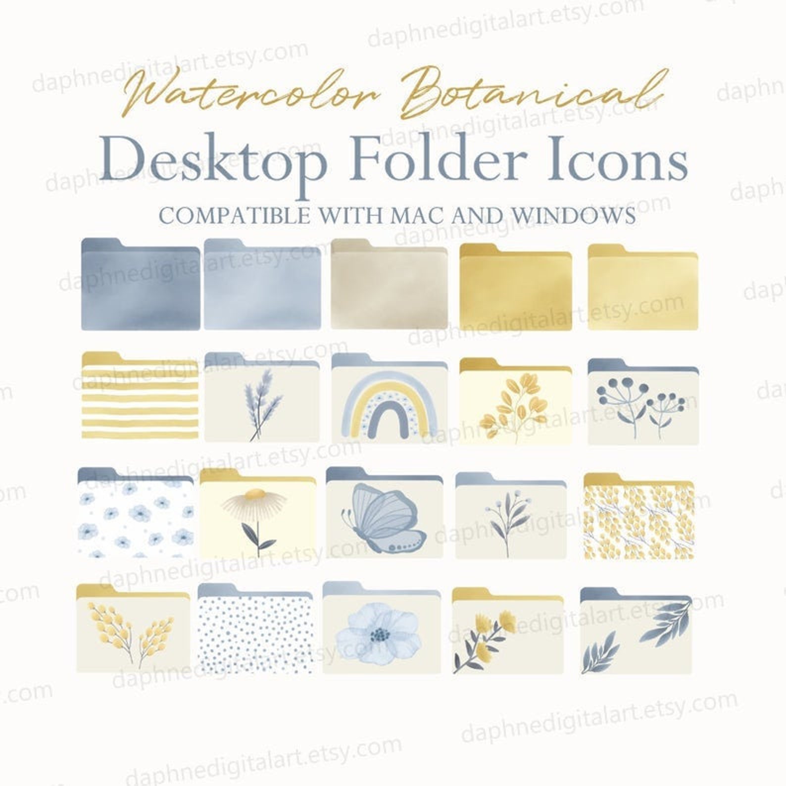 Boho Folder Icons for Mac Floral Folder Icons for Windows - Etsy