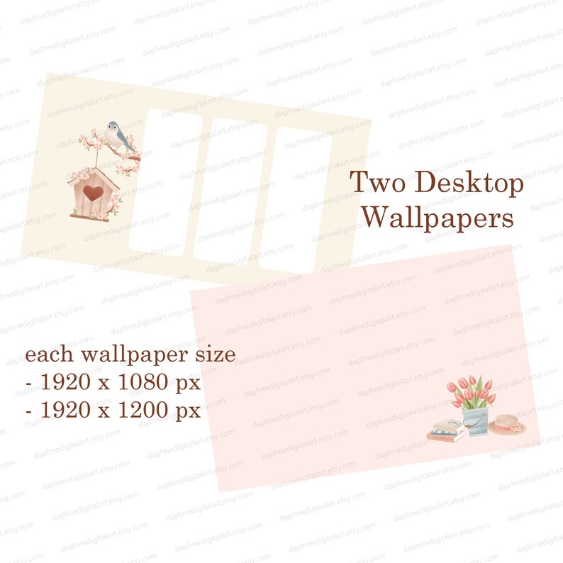 Spring Desktop Folder Icons, Floral Desktop Organizer Wallpaper, Cute ...