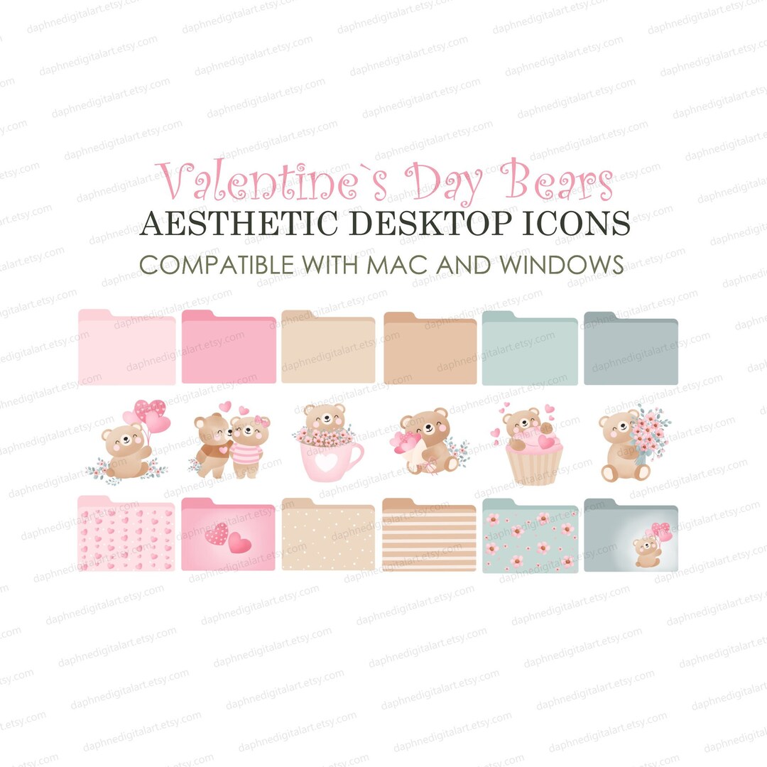 Desktop Folder Icons Kawaii, MAC & Windows Cute Desktop Icons ...