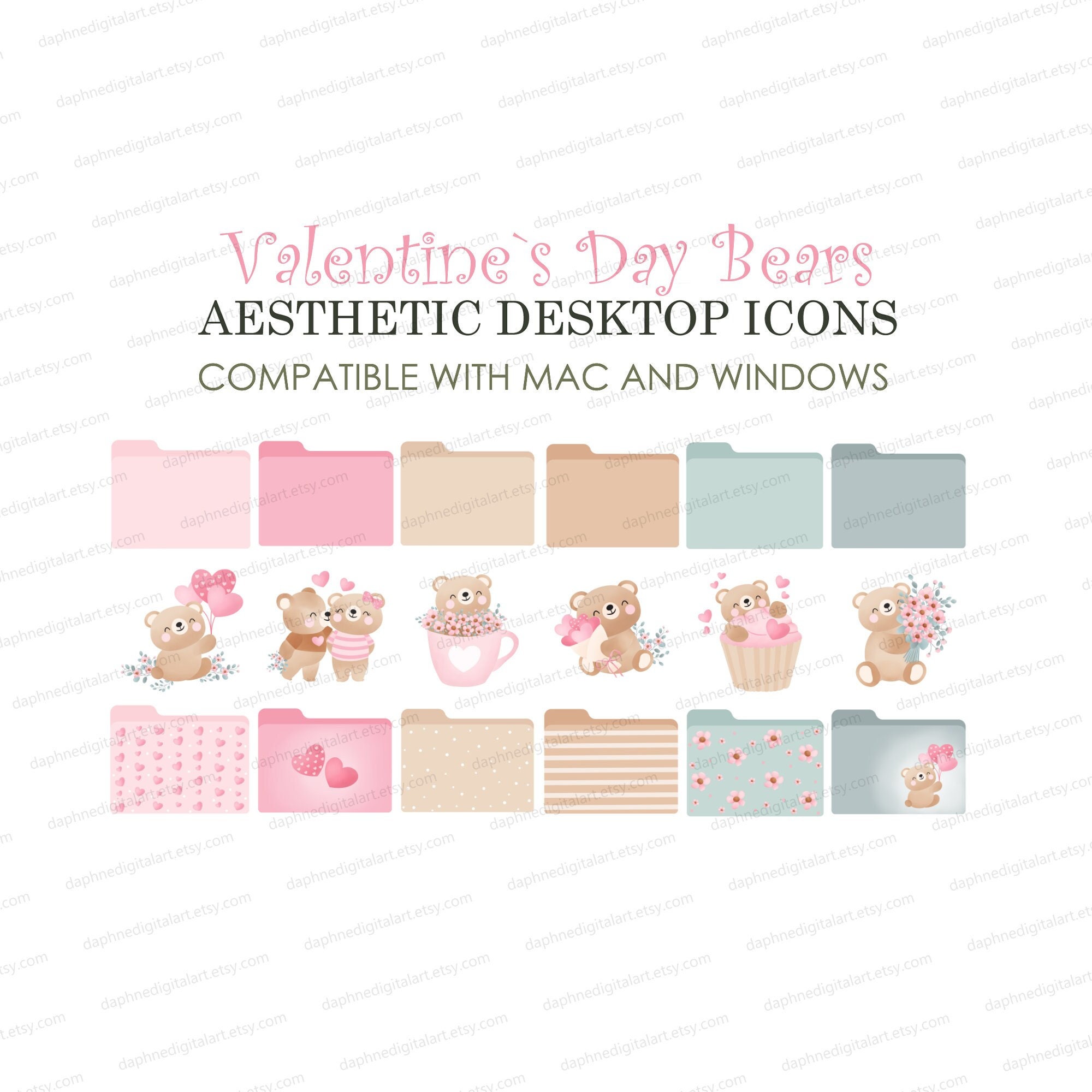 Desktop Folder Icons Kawaii, MAC & Windows Cute Desktop Icons ...