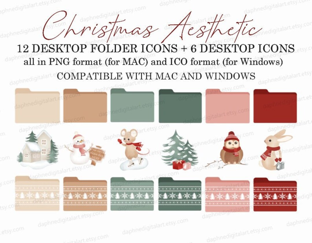 Christmas Desktop Folder Icons for Mac & Windows , Desktop Folder Icons ...