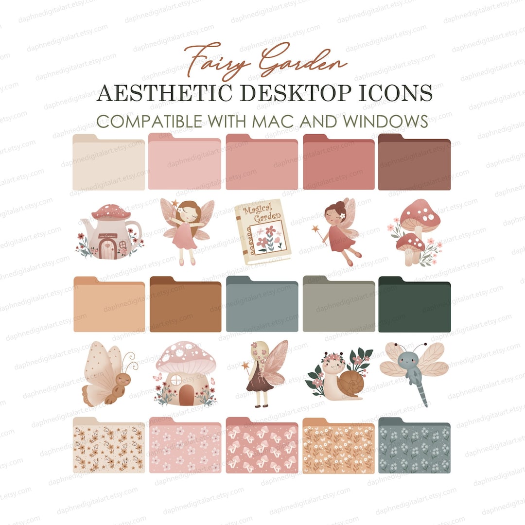 Cottagecore Desktop Icons, File Icons, Folder Icons, Mac, PC, Windows ...