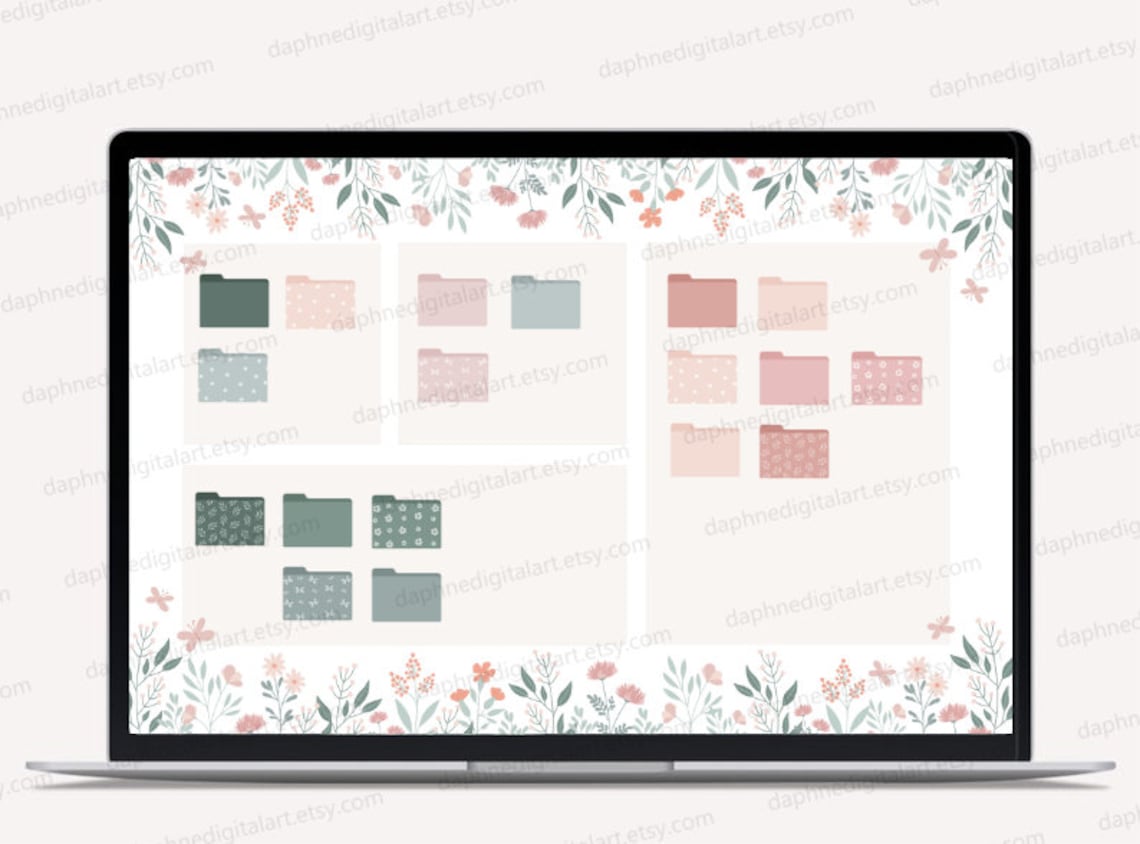 Desktop Wallpaper Organizer Macbook Folder Icons Mac Natural | Etsy