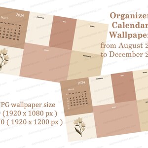 Desktop Wallpaper Organizer Calendar 2024, Mac and Windows Desktop ...