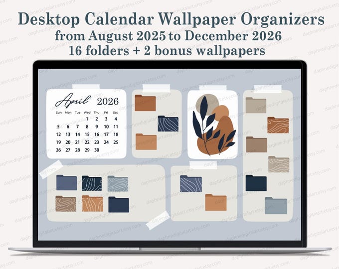 EDITABLE Desktop Wallpaper Organizers + Folder Icons, Mega Bundle Mac ...