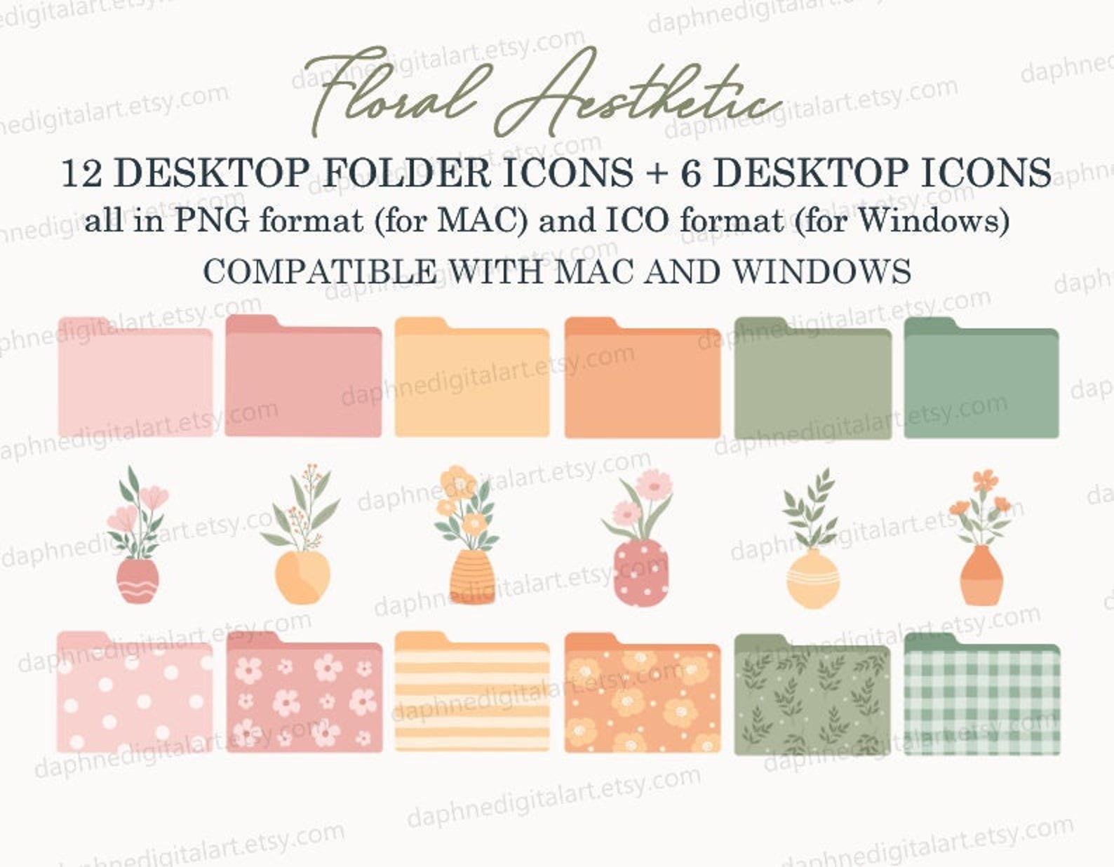 Desktop Icons Desktop Folder Icons for Mac & Windows - Etsy