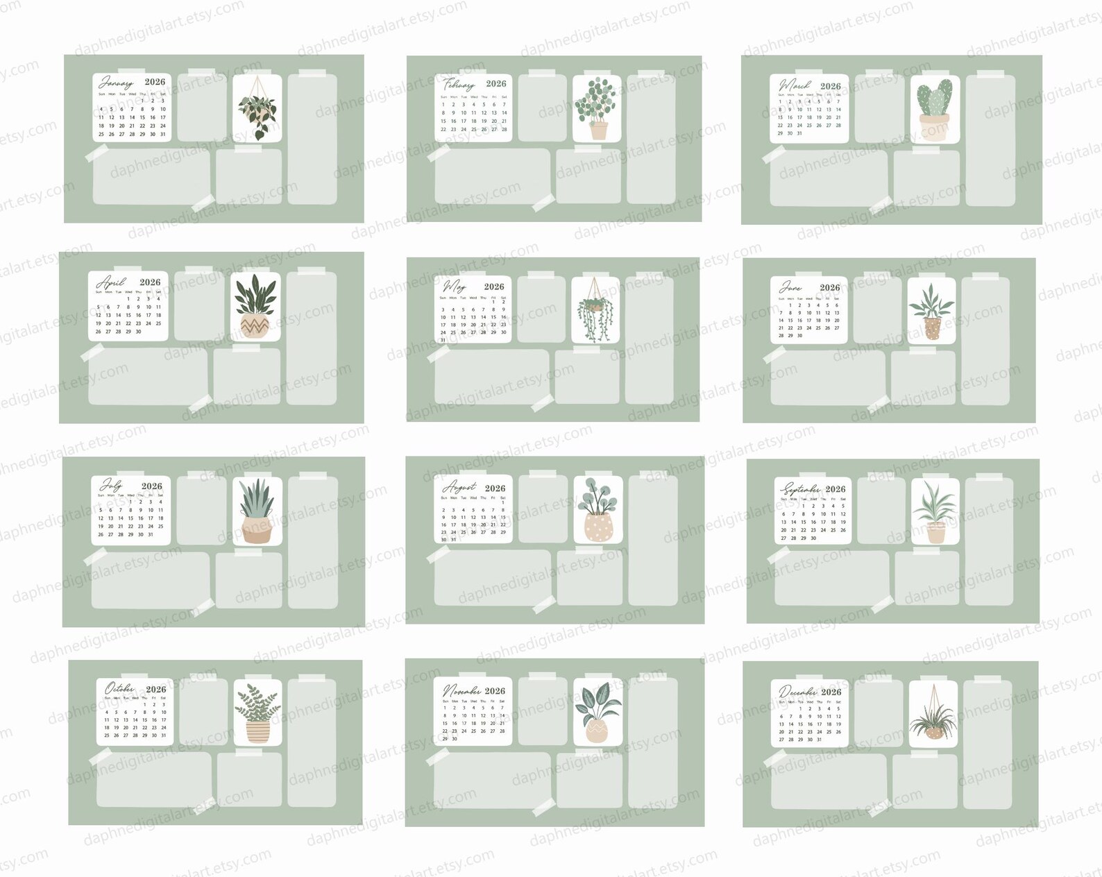 Desktop Wallpaper Organizer Calendar 2026, Mac and Windows Desktop ...