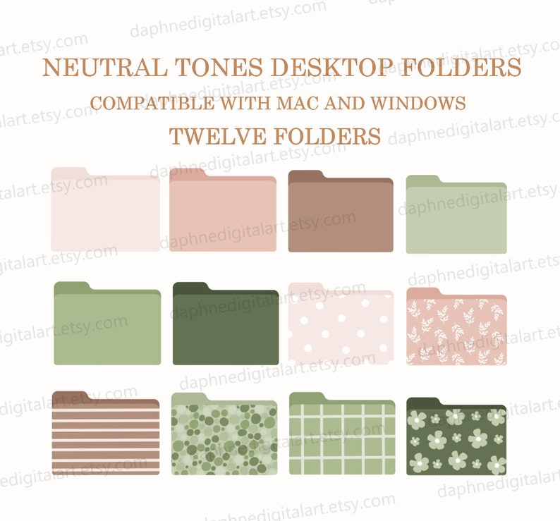 Desktop Organizer Plants Aesthetic Desktop Wallpaper Folder - Etsy