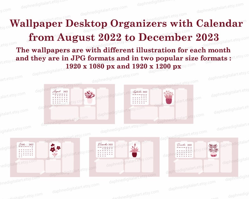 Desktop Wallpaper Organizer Calendar 2023 Desktop Folder - Etsy