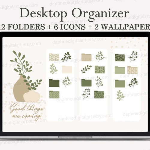 Plant Desktop Organizer Wallpaper Wallpaper Aesthetic - Etsy