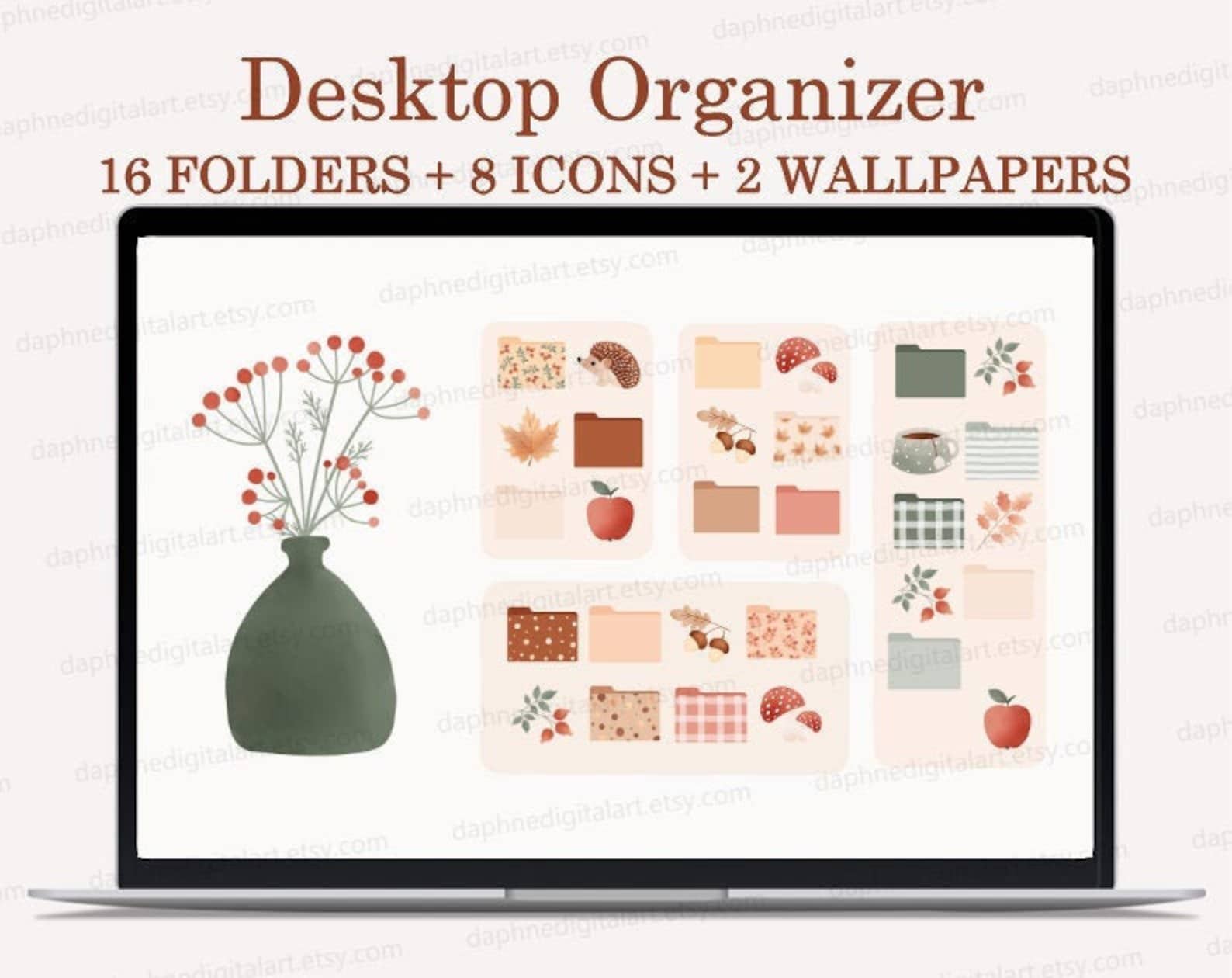 Desktop Icons Fall Desktop Wallpaper Organizer Autumn Mac - Etsy UK