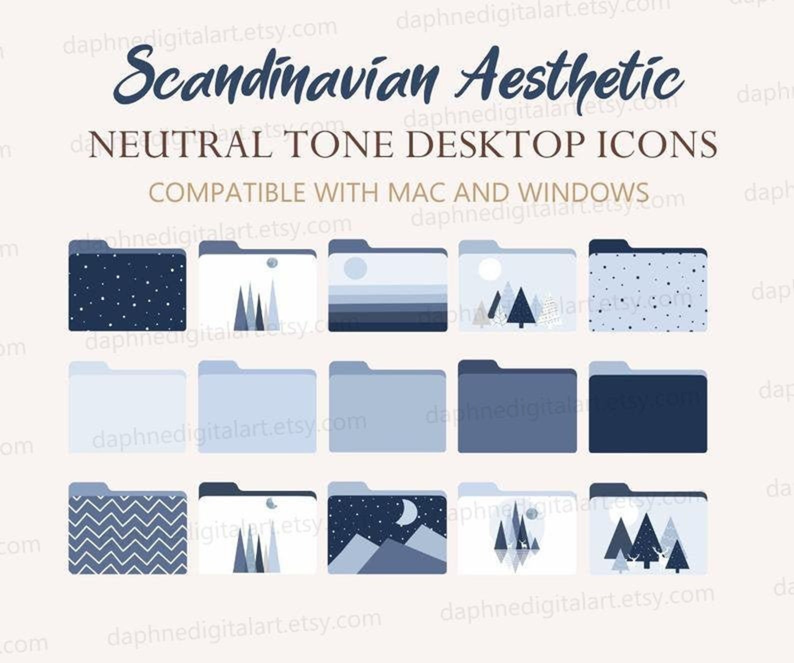 Blue Desktop Folder Icons for Mac Aesthetic Desktop Folder | Etsy