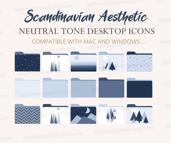 Blue Desktop Folder Icons for Mac Aesthetic Desktop Folder | Etsy