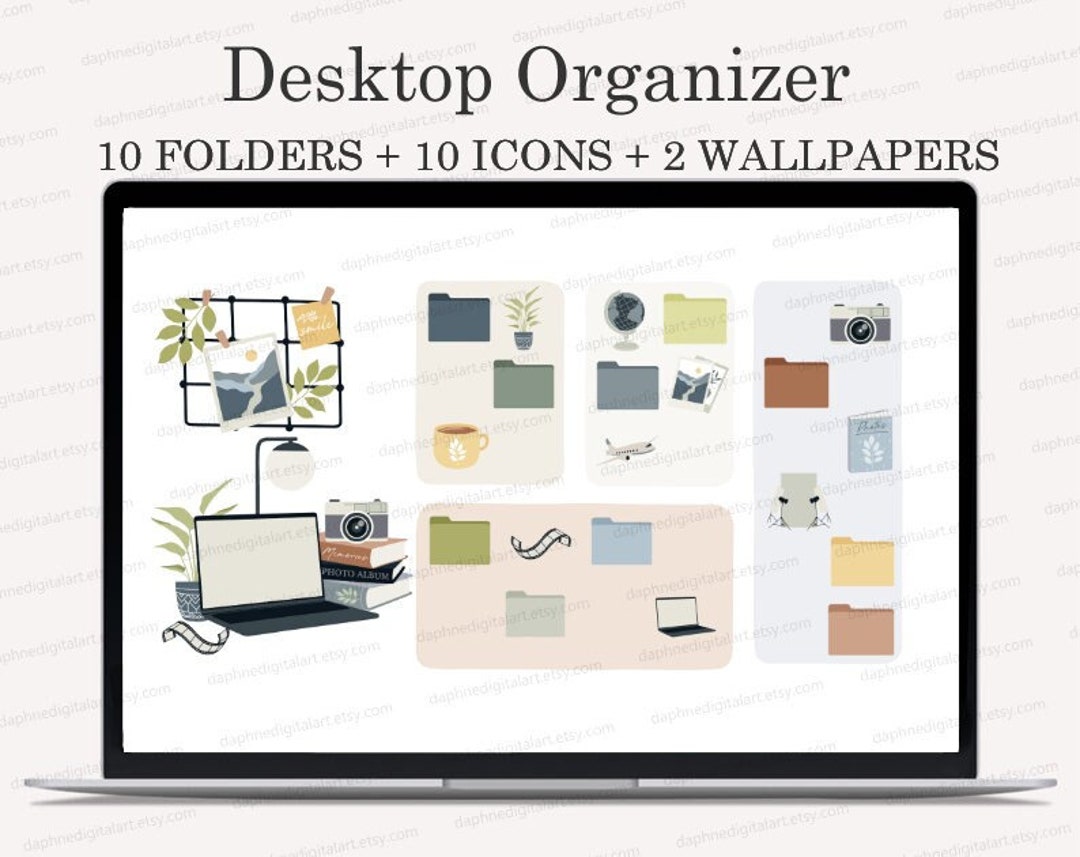 Desktop Folder Icons + Wallpaper Organizer, Photography Desktop Icons ...