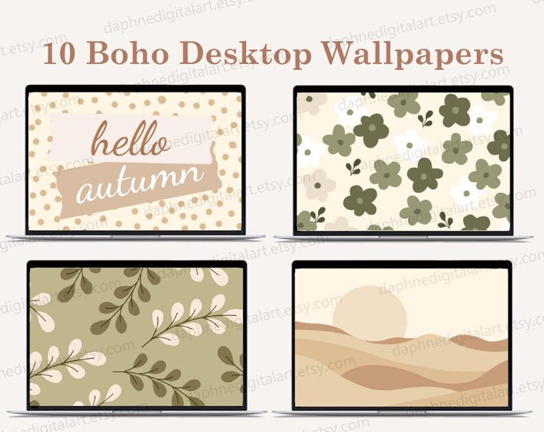 Boho Desktop Wallpaper Autumn Laptop Wallpaper Macbook - Etsy