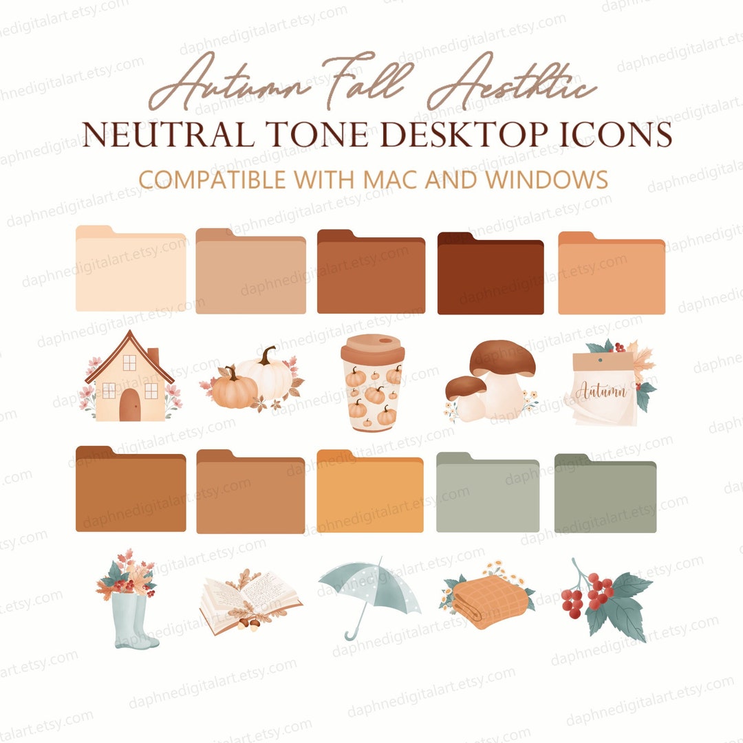 Fall Desktop Icons, Cute Desktop Folder Icons, MAC Windows Icons ...