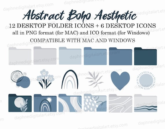 Boho Desktop Folder Icons for Mac Desktop Folder Icons | Etsy